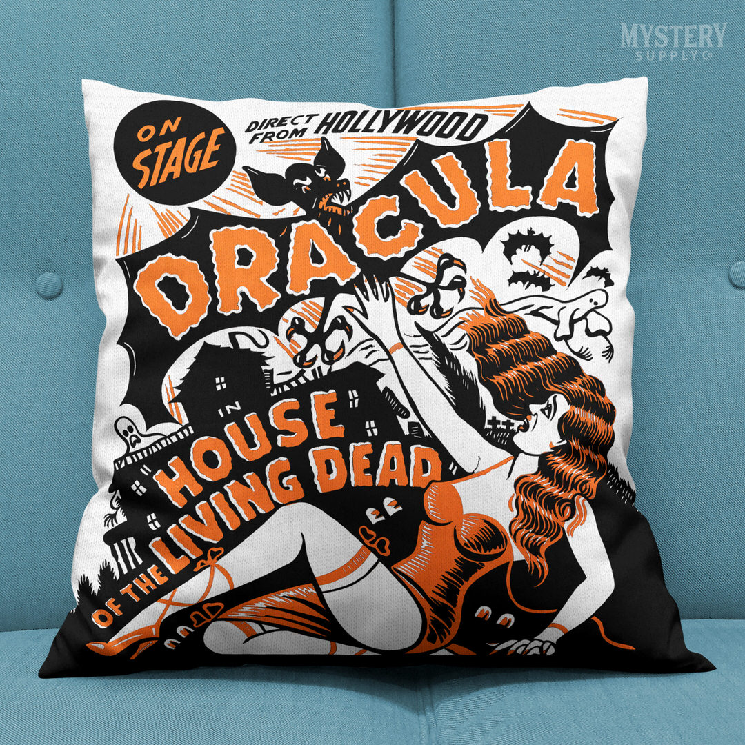 Dracula House of the Living Dead Horror Stage Show Decorative Throw Pi ...
